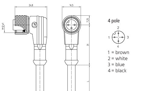 M12 - 4 Pole Female 90-Deg – Allied Connectors